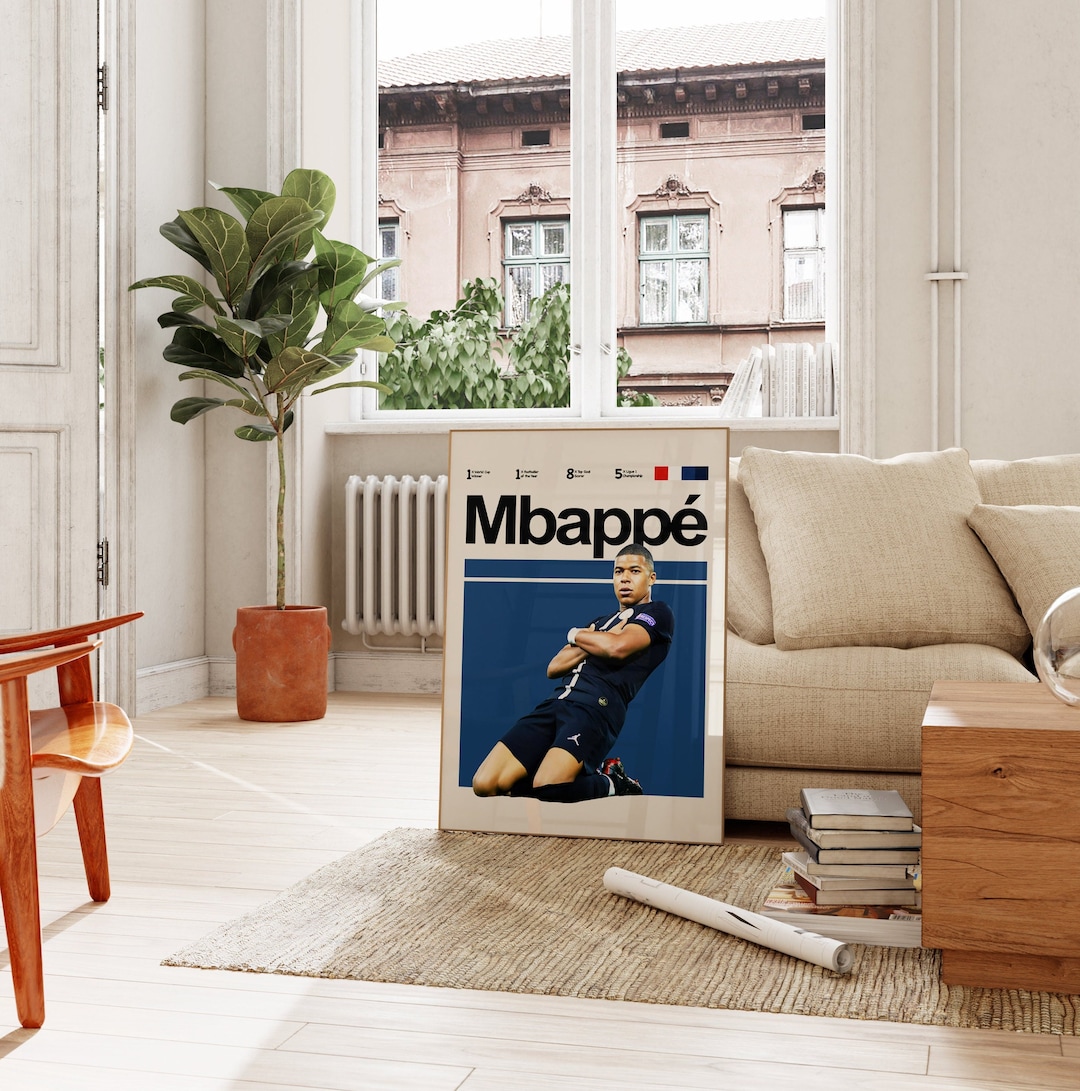 Kylian Mbappé Poster, Kylian Mbappe Instant Download Art, Paris Saint ...