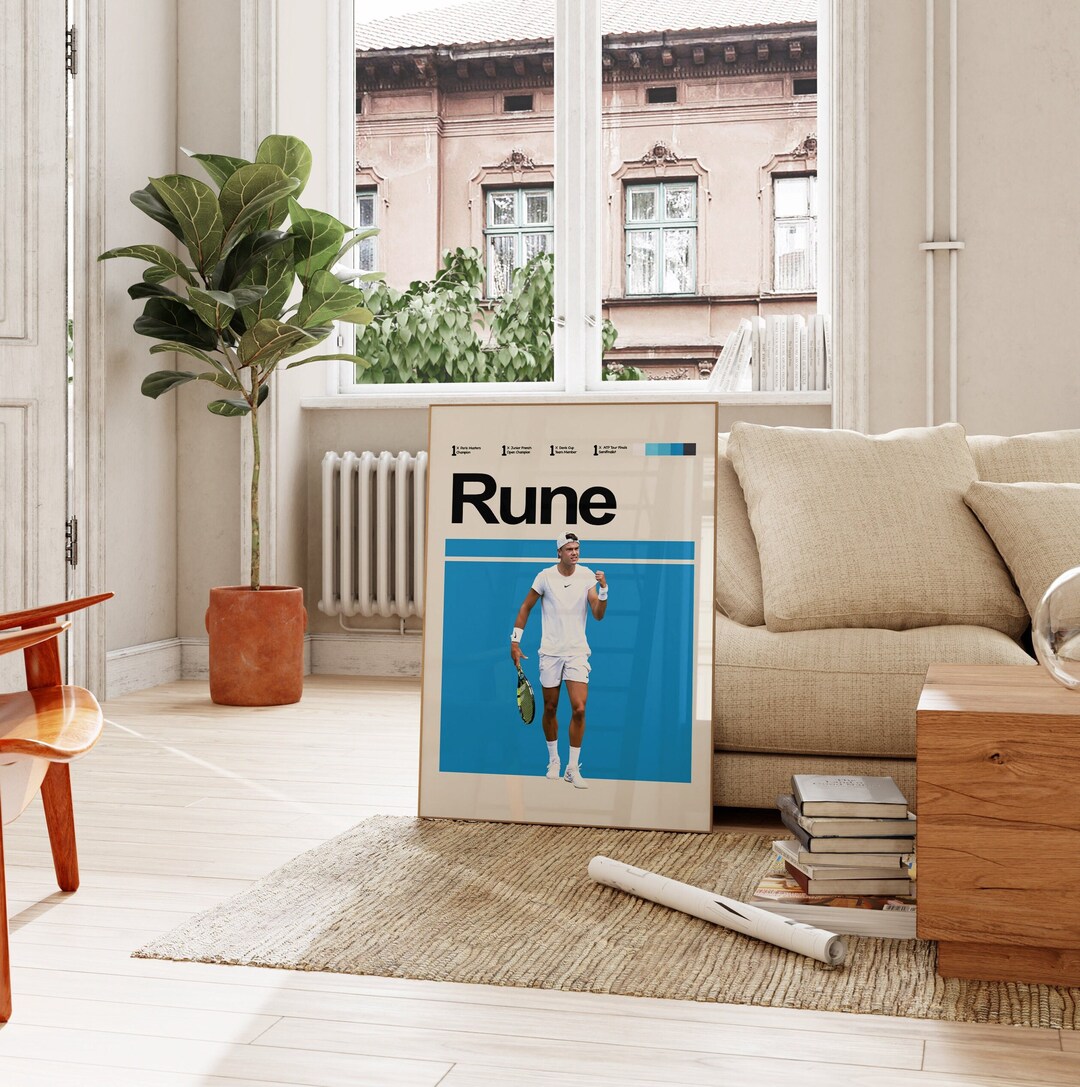 Holger Rune Poster, Tennis Legends Poster. Digital Home Decor, Sports ...