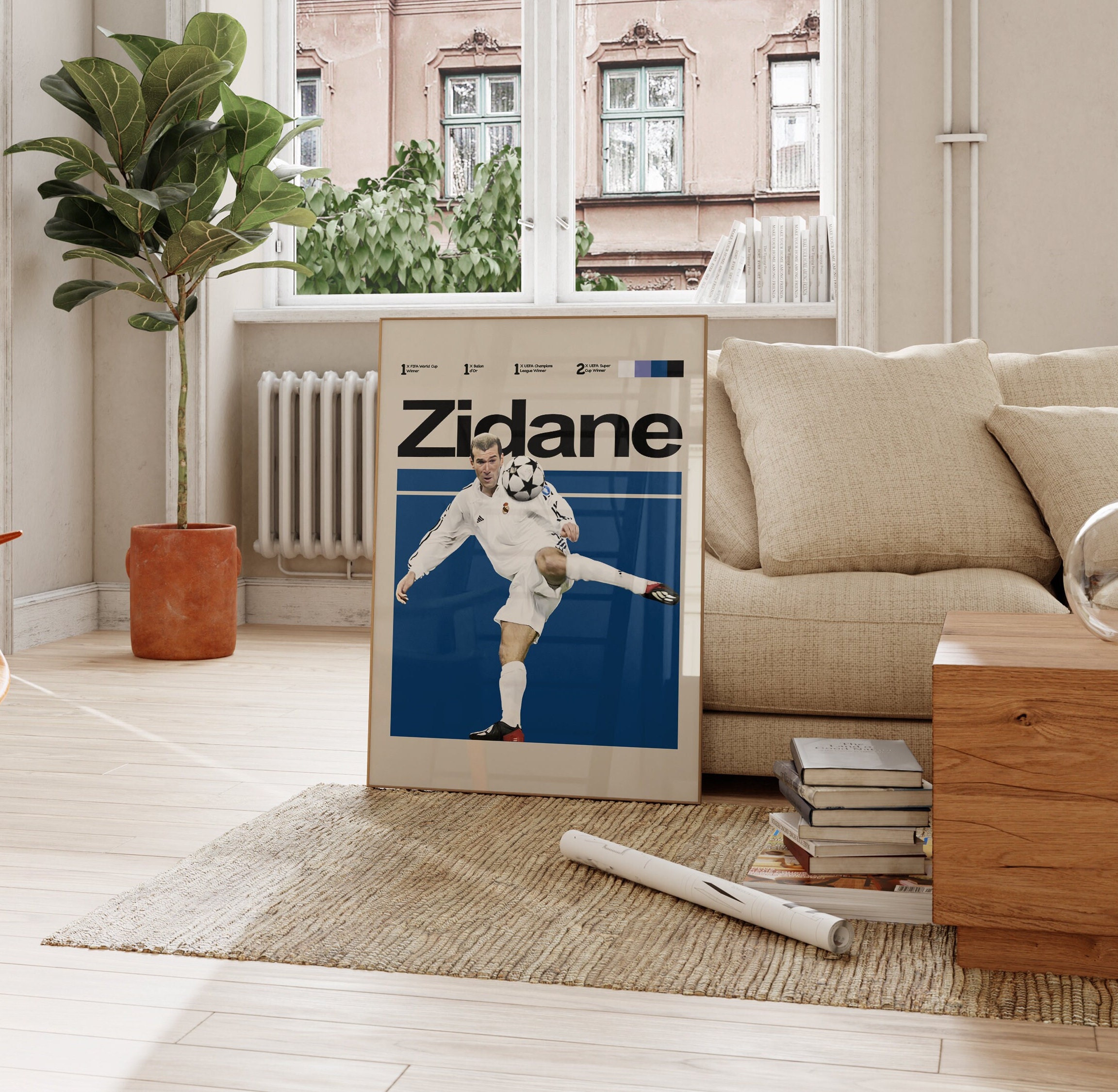 Zinédine Zidane Poster, Real Madrid Legend Zinedine Zidane Poster ...