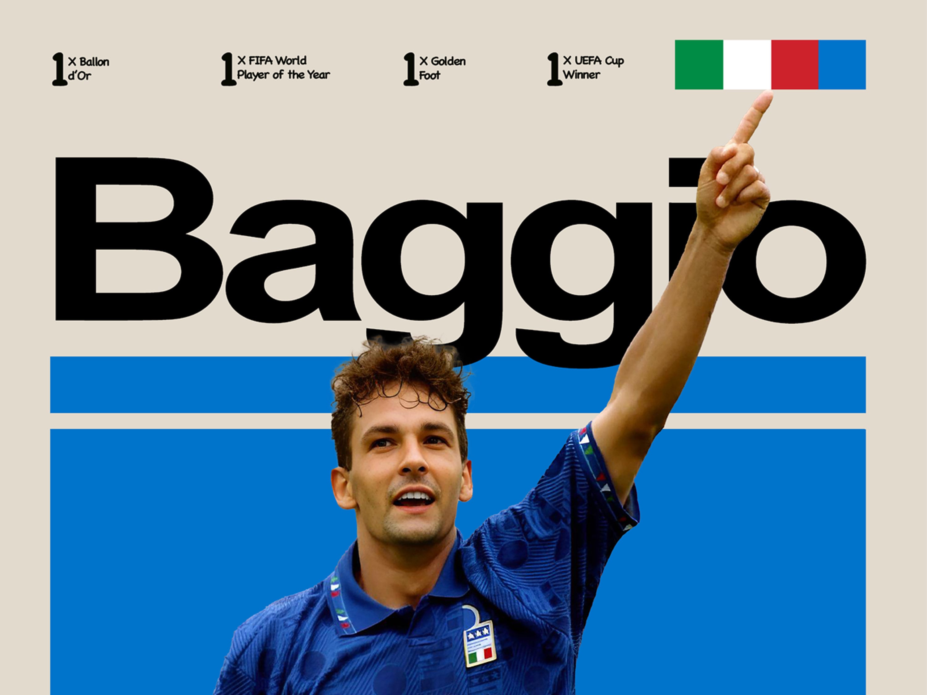 Roberto Baggio Poster, Italy Poster, Baggio Print Art, Football ...