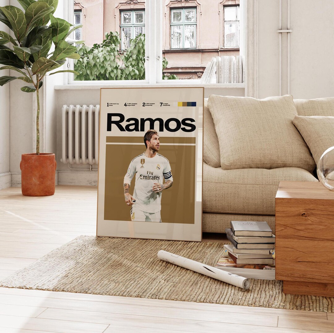 Sergio Ramos Poster, Real Madrid Poster, Football Wall Poster, Ramos ...