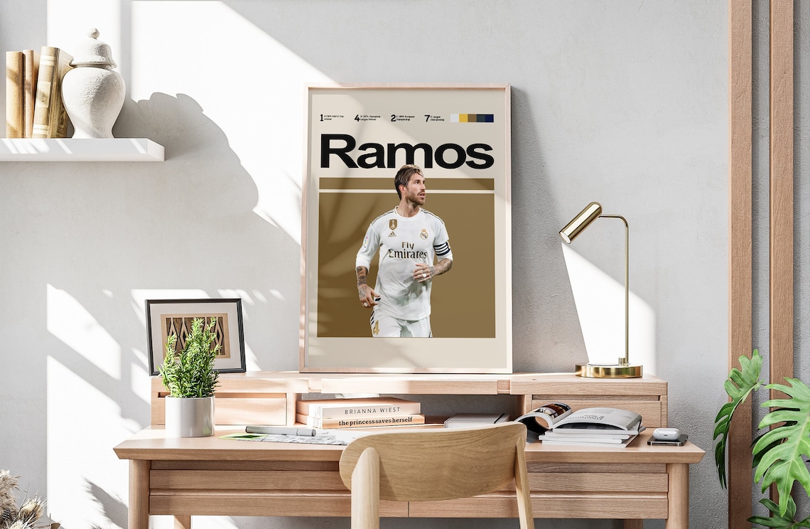 Sergio Ramos Poster, Real Madrid Poster, Football Wall Poster, Ramos ...