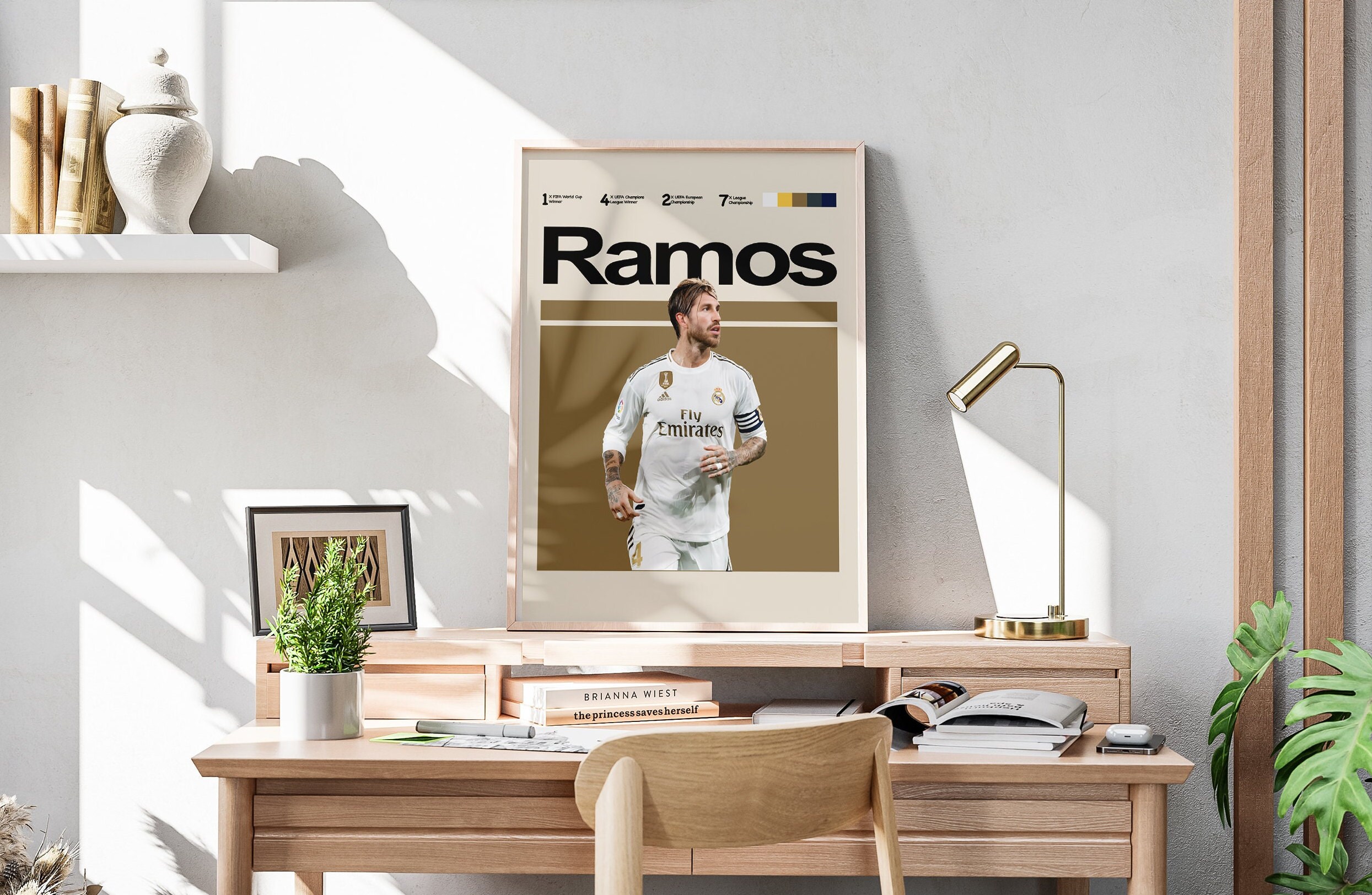 Sergio Ramos Poster, Real Madrid Poster, Football Wall Poster, Ramos ...