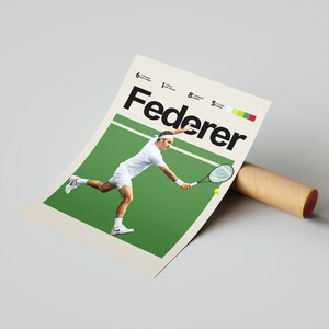 Roger Federer Poster Gift for Her. Tennis Art Print. Tennis Fans ...