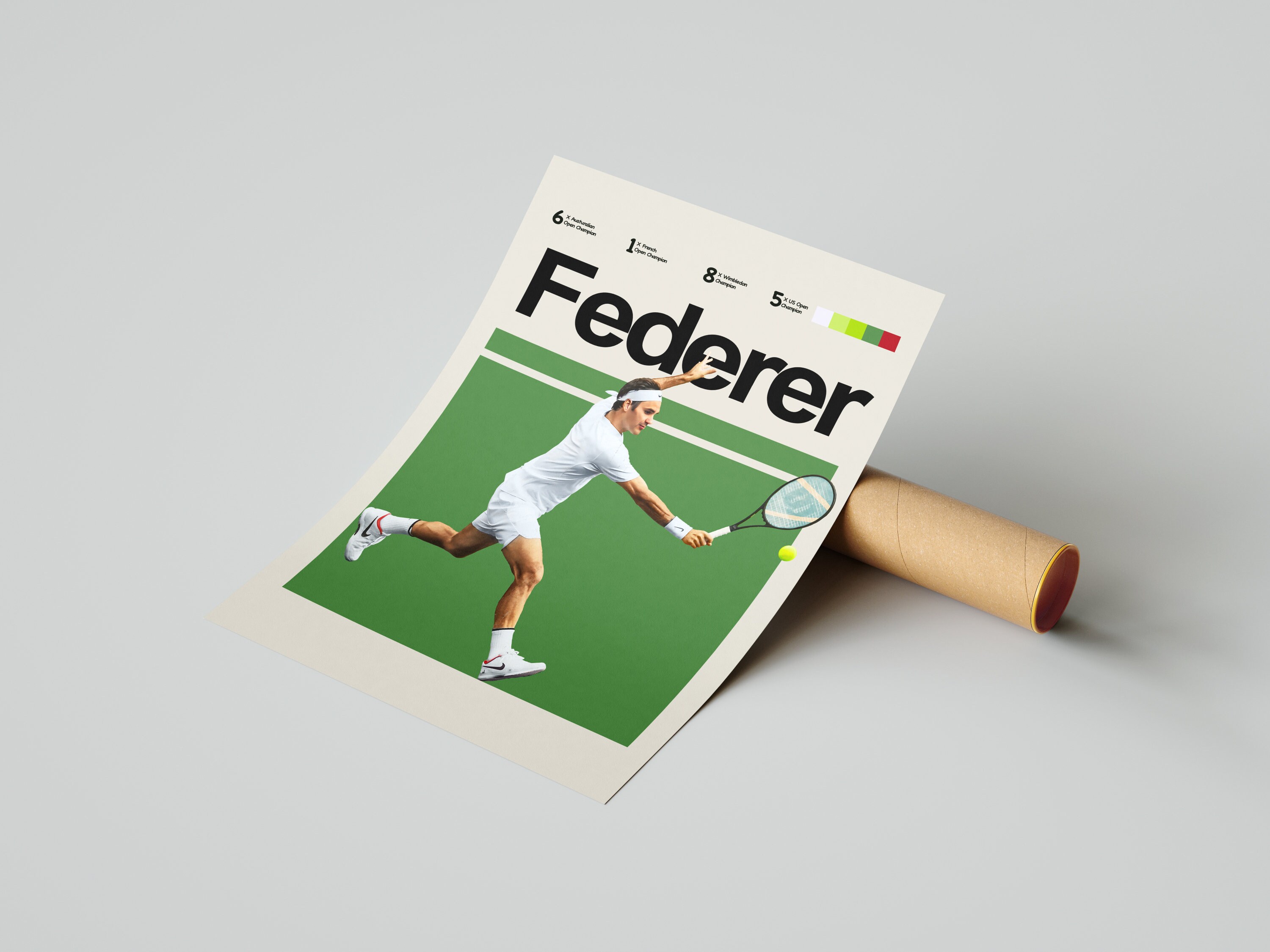 Roger Federer Poster Gift for Her. Tennis Art Print. Tennis Fans ...
