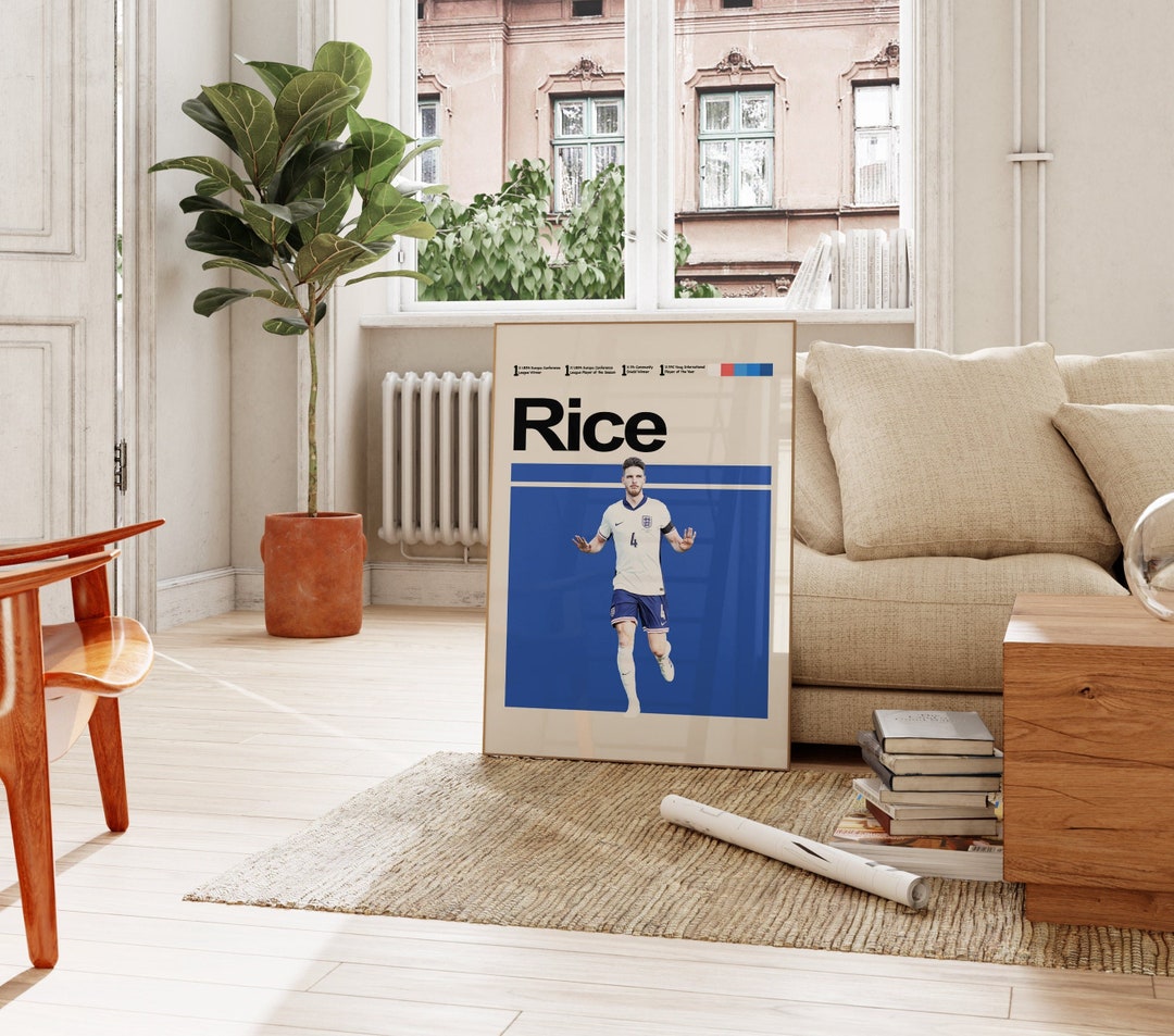 Declan Rice Poster, England Football Team, Instant Download Print Art ...