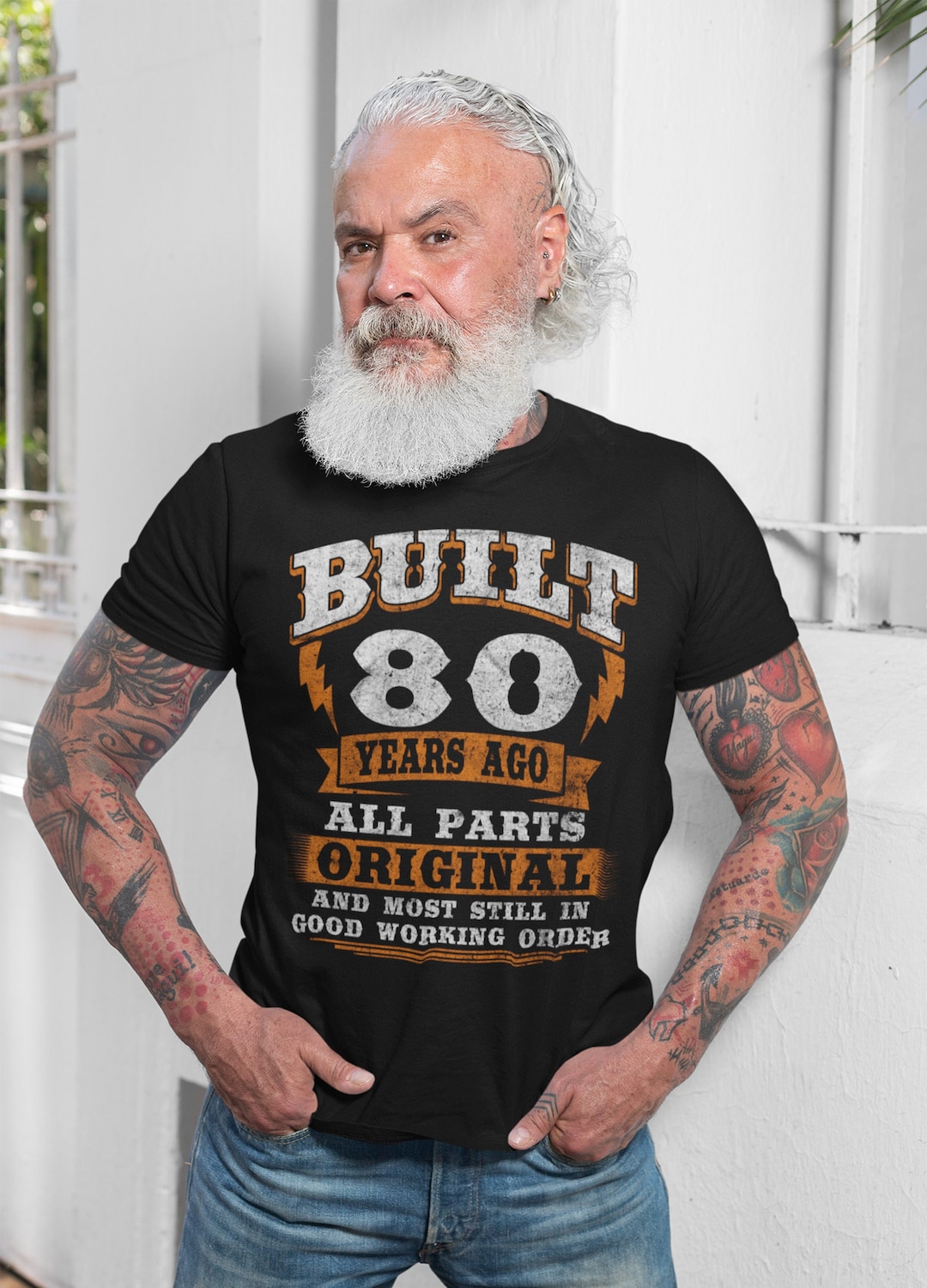 80th Birthday Gift for Men, 80th Birthday Shirt for Men, Built 80 Years ...