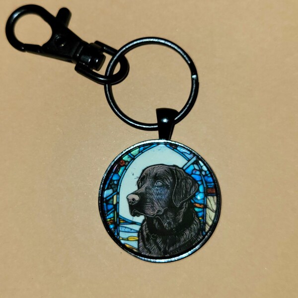 Black Lab Keychain - Etsy