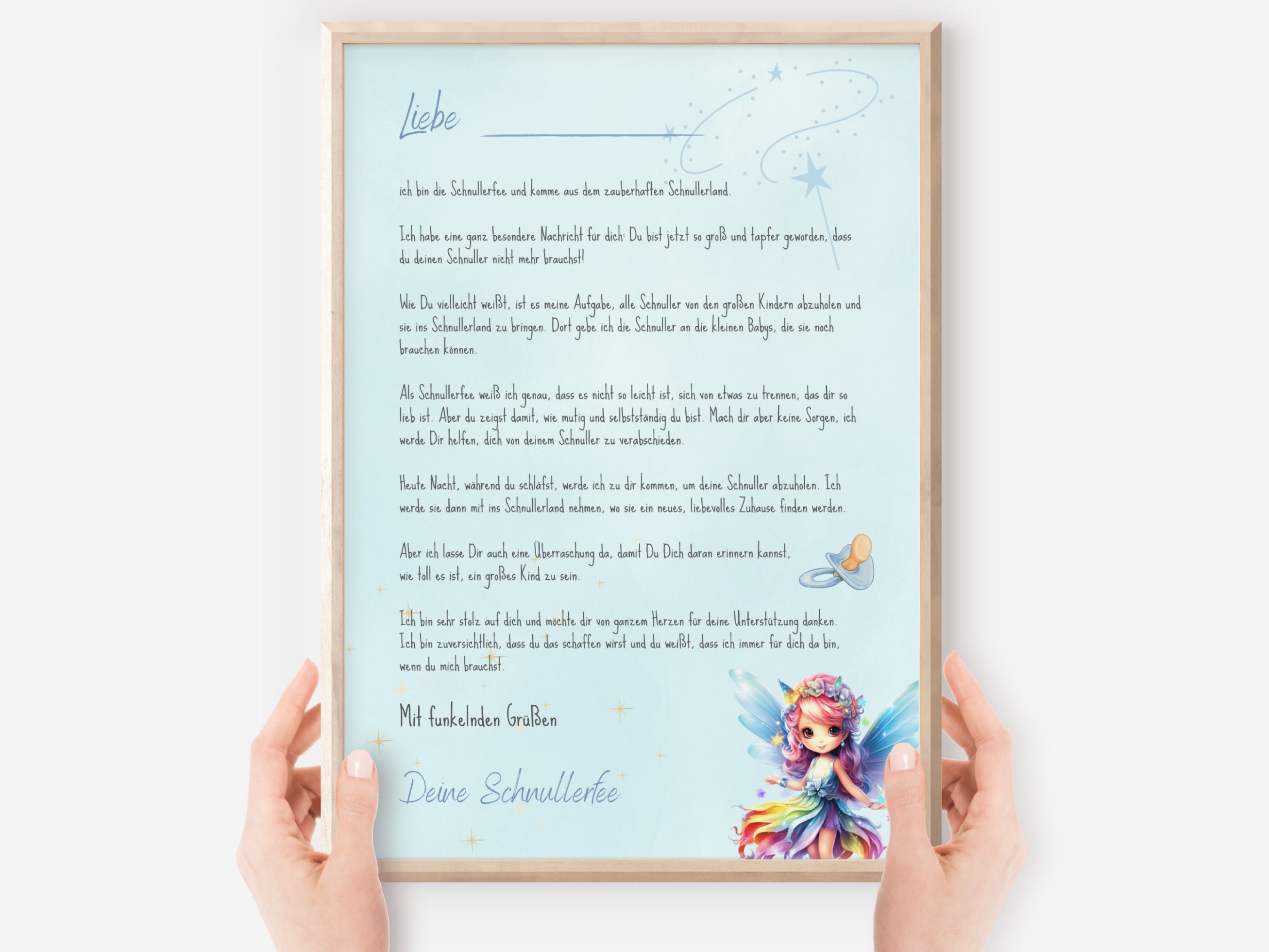 Pacifier Fairy Farewell Letter, Instant Download for Boys & Girls ...
