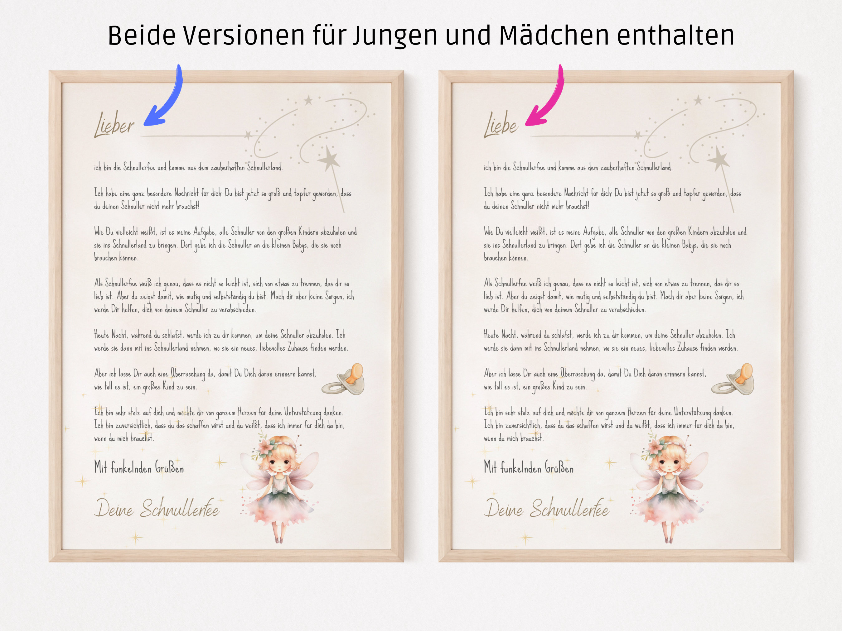 Letter From the Pacifier Fairy, Instant Download, for Boys & Girls ...