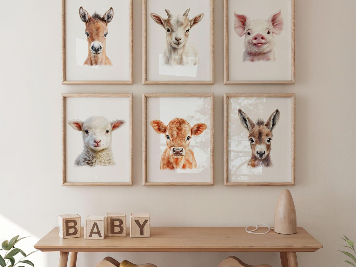 Farm Nursery Prints, Rustic Baby Room Decor, Farmhouse Nursery Art ...