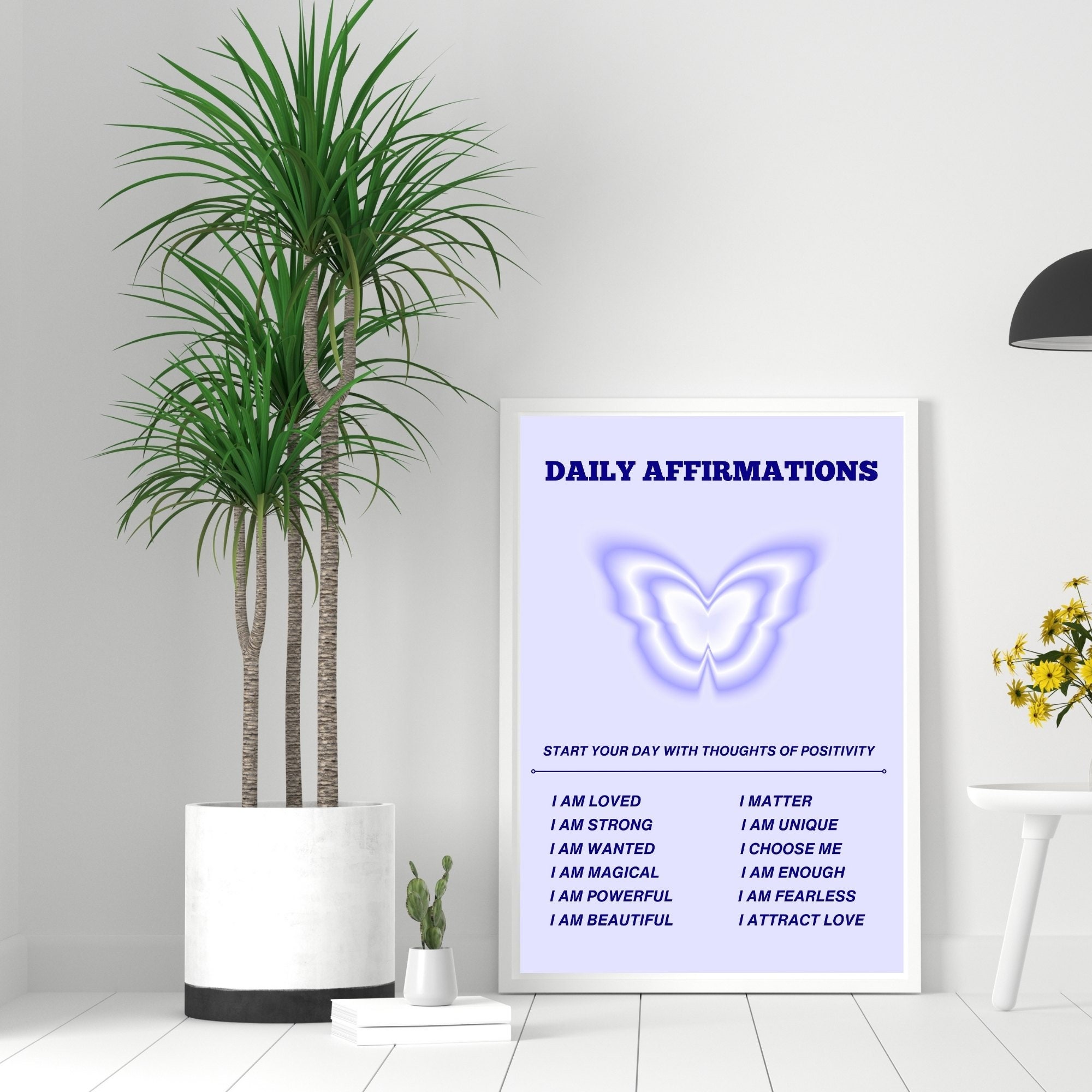 Daily Affirmations Digital Wall Art, Positive Aura Poster, Motivation ...