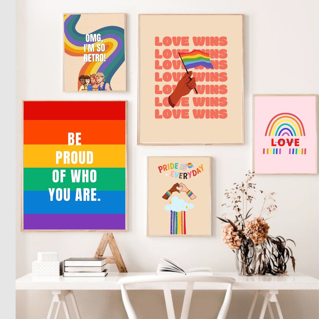 LGBTQ Pride Wall Decor, Couple Gift Wall Art, LGBTQ Art, Pride Art ...