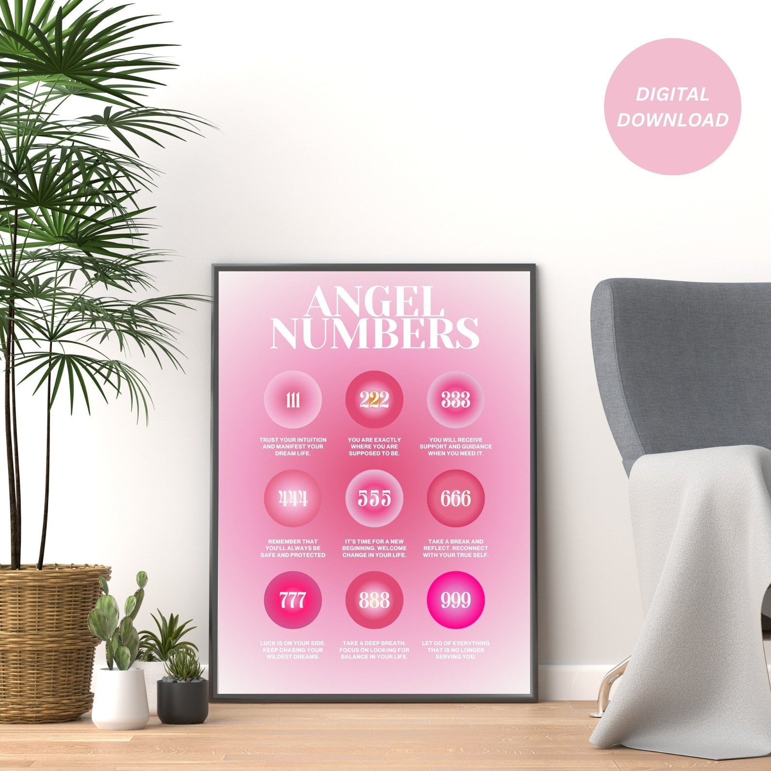 Pink Manifest Gallery Wall Art | Set of 5 Printables, Aesthetic Wall ...