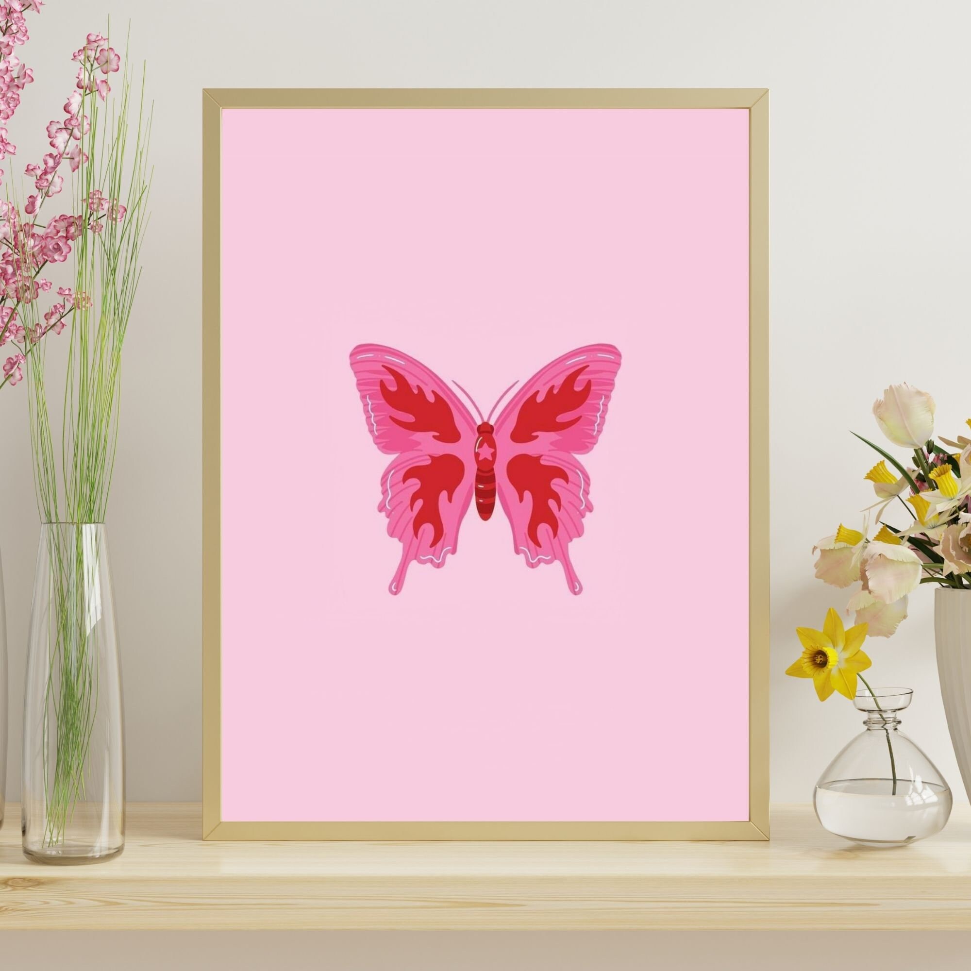 Feeling Lucky Aesthetic Poster Room Decor Pink and Red Wall - Etsy