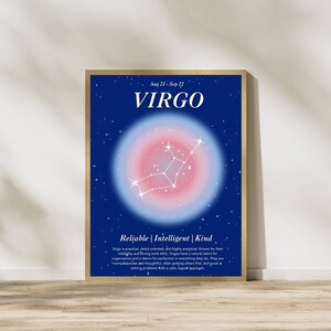 Virgo Zodiac Sign Poster, Virgo Printable, Virgo Star Sign Print, Virgo ...