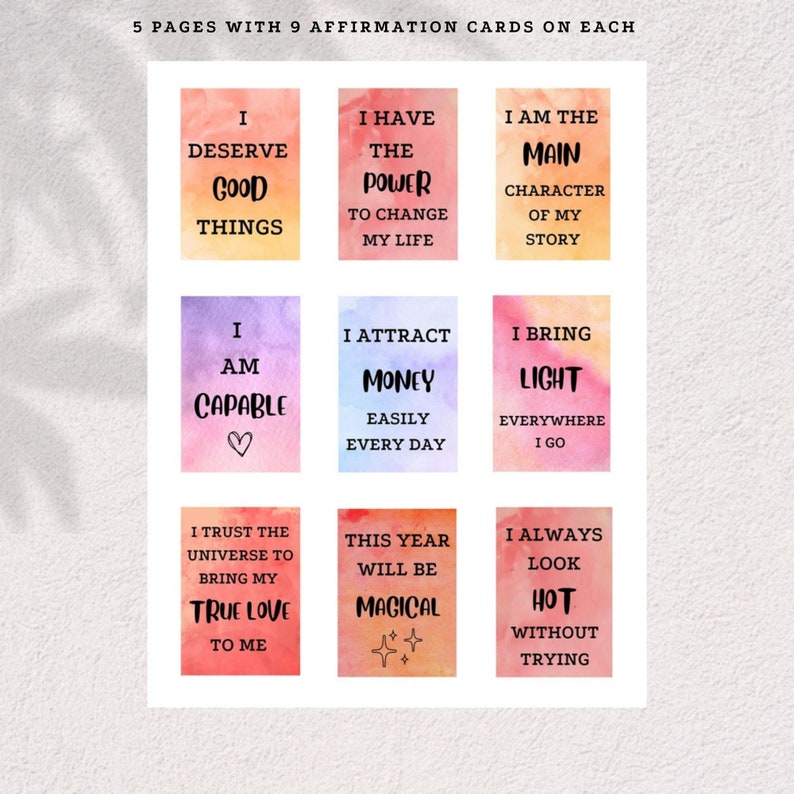 Affirmation Cards Printable, Positive Affirmation Card, Manifesting Kit ...
