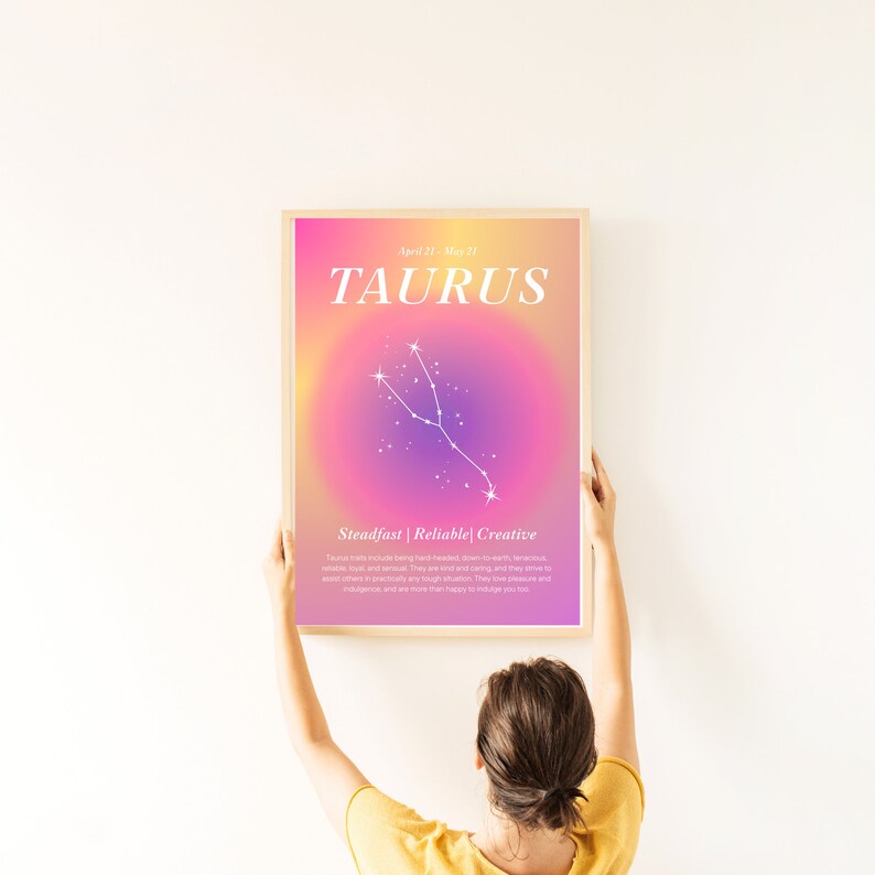 Taurus Zodiac Sign Poster, Taurus Printable, Taurus Star Sign Print ...