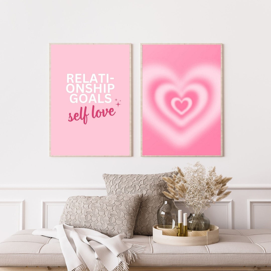 Pink Trendy Prints, Self Love Print, Affirmation Poster,aura Gradient ...