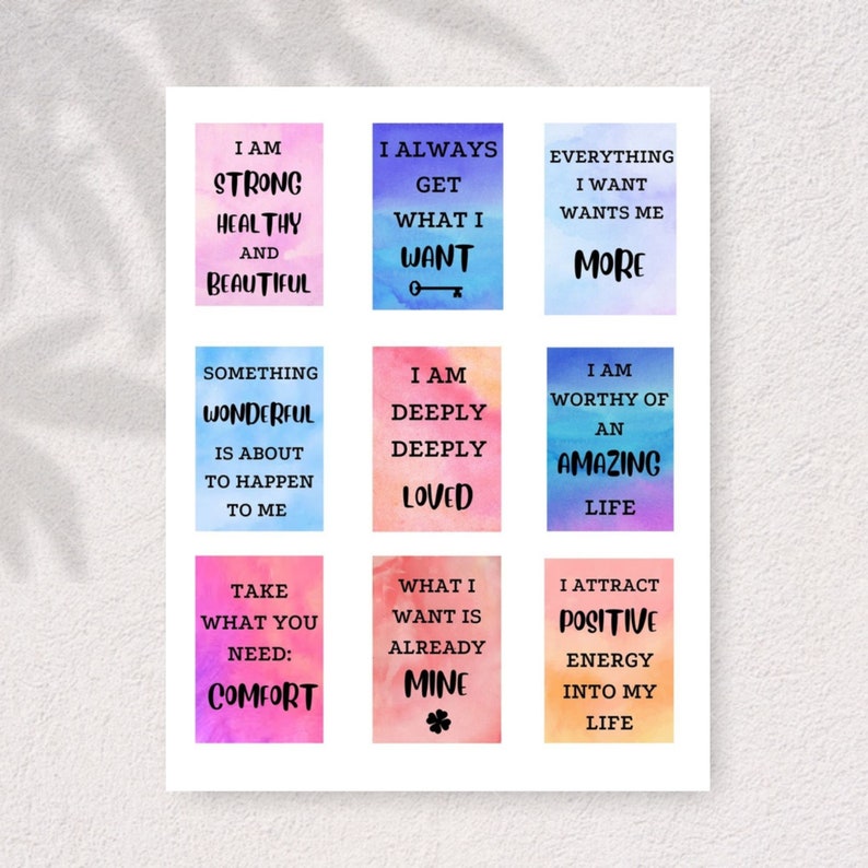 Affirmation Cards Printable, Positive Affirmation Card, Manifesting Kit ...