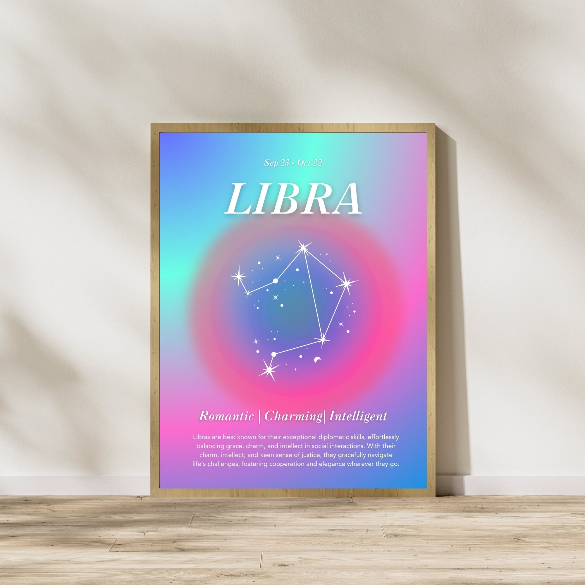 Libra Zodiac Sign Poster, Libra Printable, Libra Star Sign Print, Libra ...