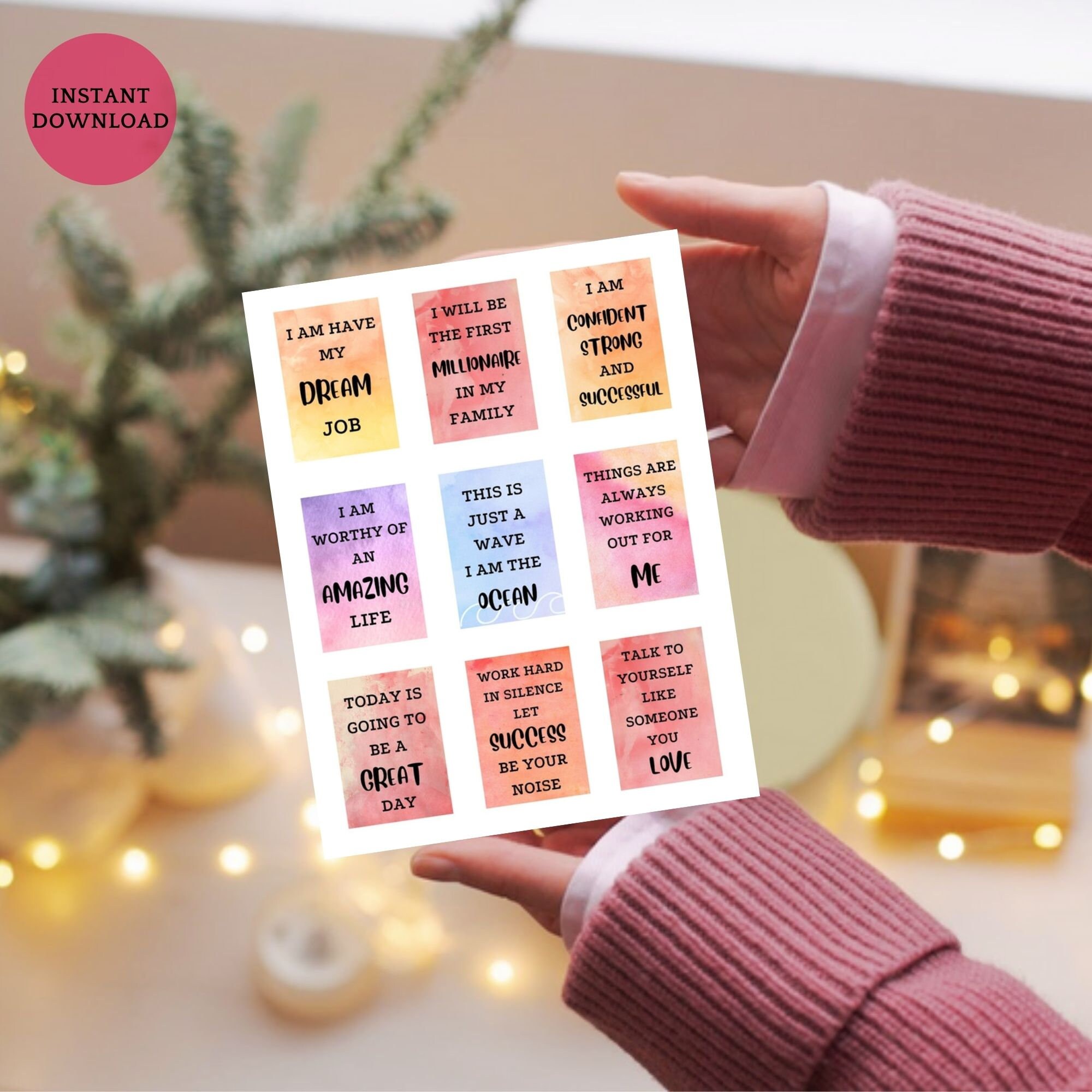 Affirmation Cards Printable, Positive Affirmation Card, Manifesting Kit ...