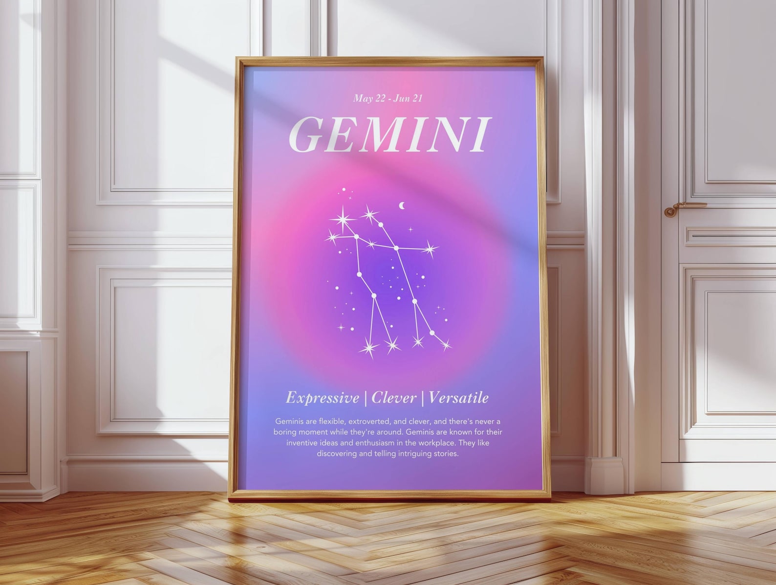 Gemini Zodiac Sign Poster, Gemini Printable, Gemini Star Sign Print ...