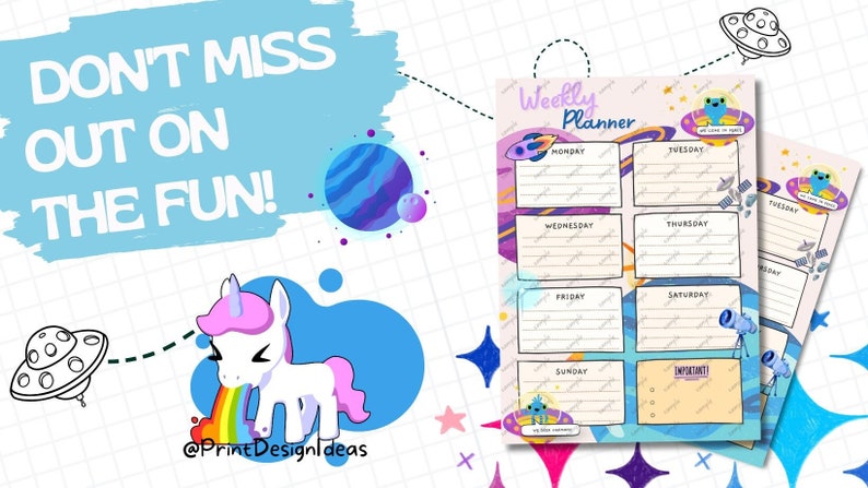 Aliens Week Plan Organiser All for YOU!!! It is an Efficient Way to ...