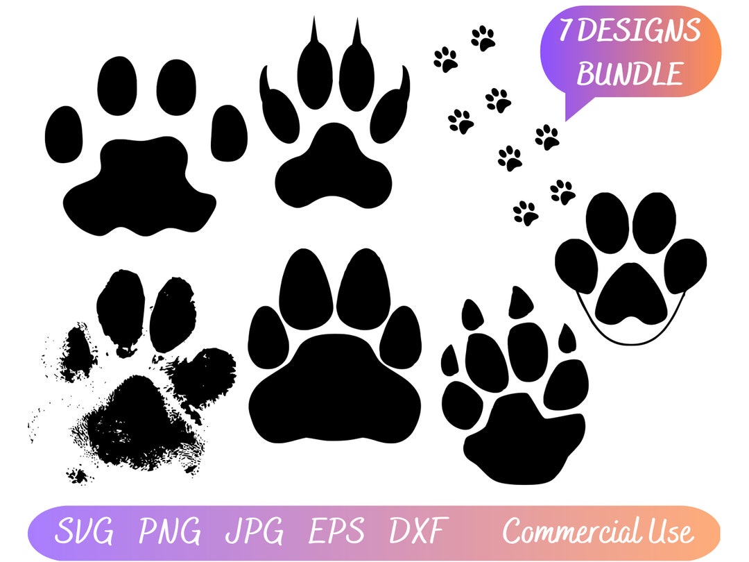 Tier Pfote SVG Umriss Detaillierte Pfote Silhouette Bär Pfote - Etsy ...