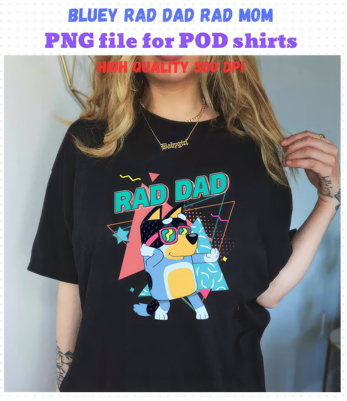 Bluey Rad Dad Rad Mom PNG Rad Like Dad Rad Like Mom Shirts - Etsy