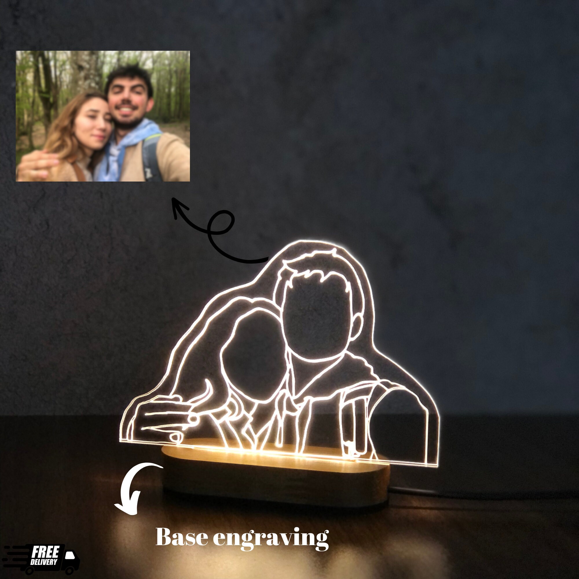 Custom Photo 3d Lamp Led Light Custom Made Night Light With - Etsy