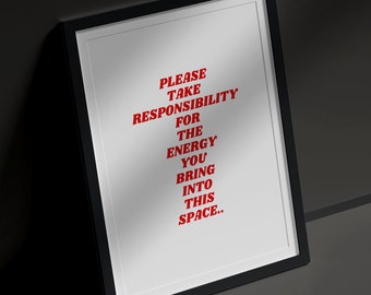 Funny Quote Gift for Living Room Wall Decor Downloadable Multi Sizes ...