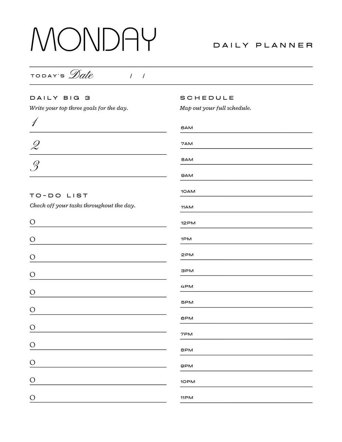 Best and Unique Planner Includes One Weekly Planner, One Daily Planner ...
