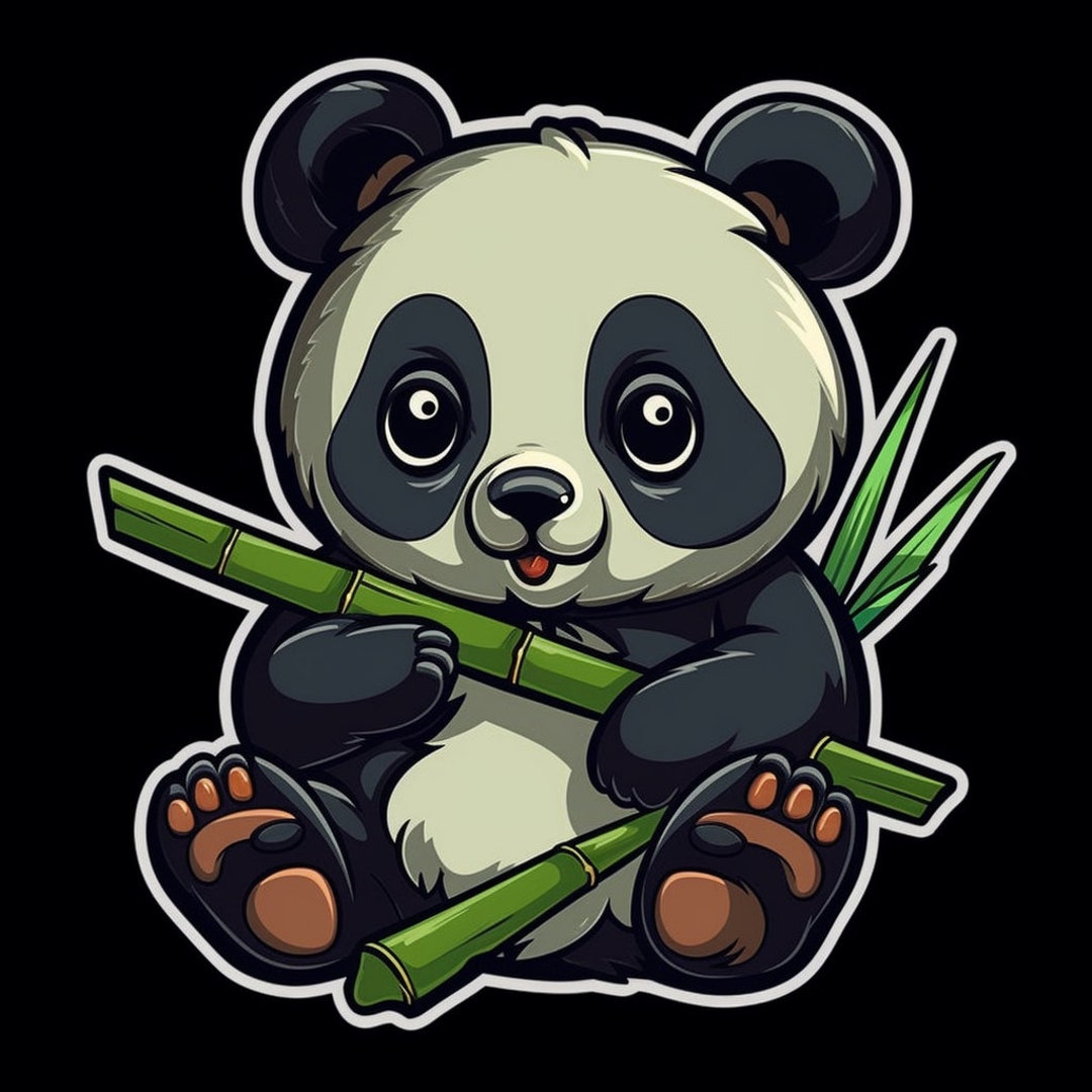 Cute Panda Sticker - Etsy