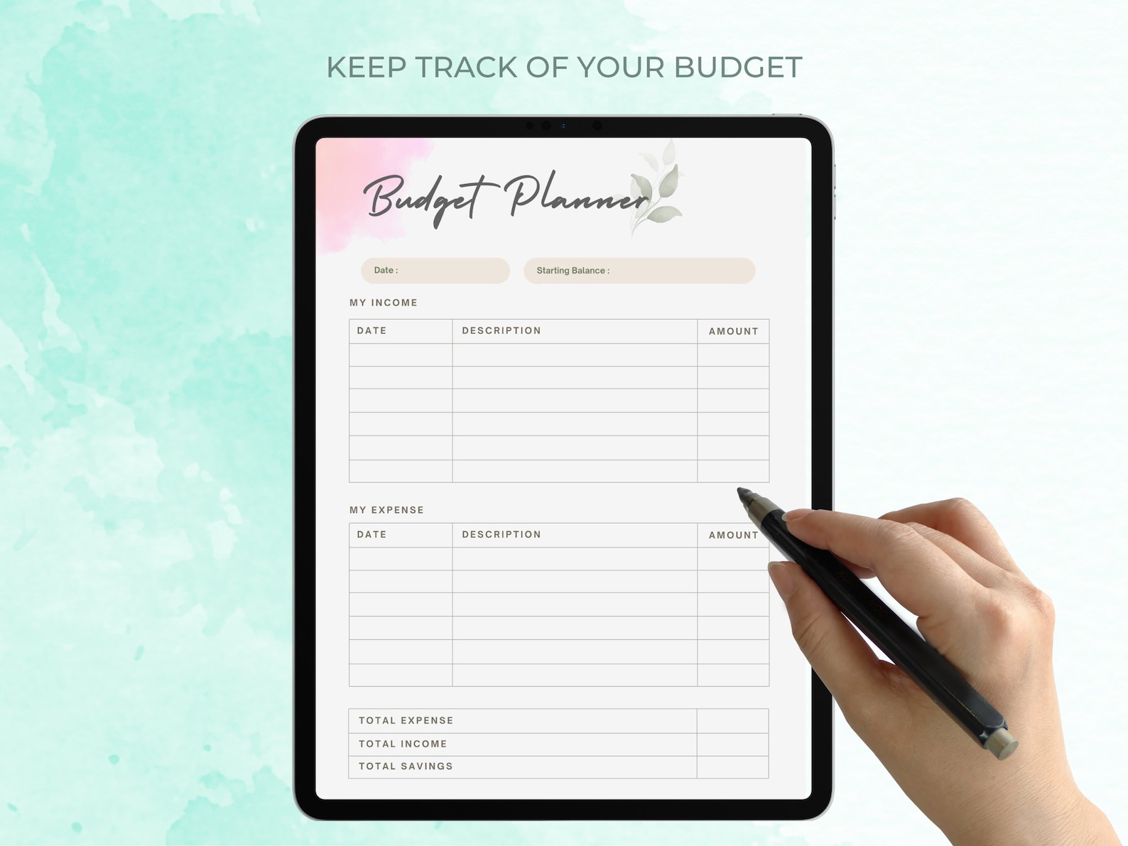 Cute Monthly Budget Planner, Monthly Budget Template, Digital Budget ...