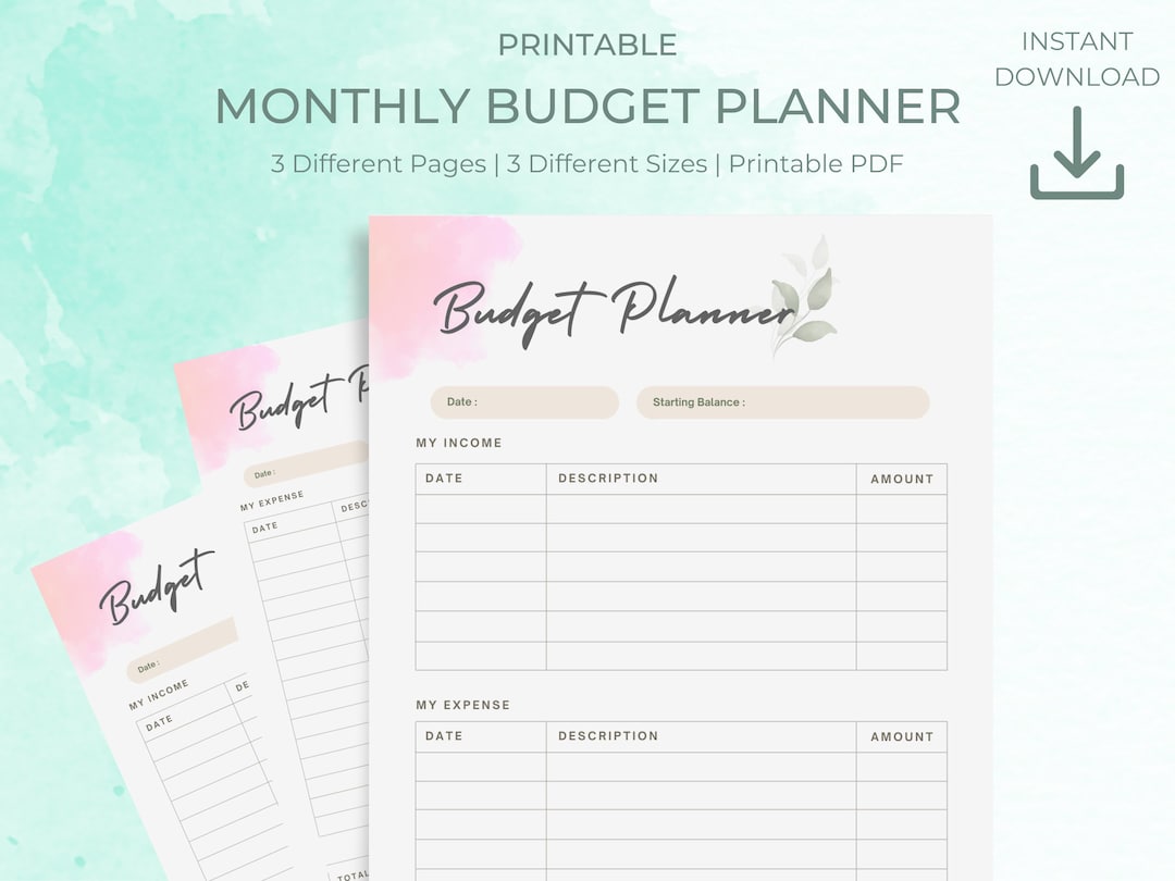 Cute Monthly Budget Planner, Monthly Budget Template, Digital Budget ...