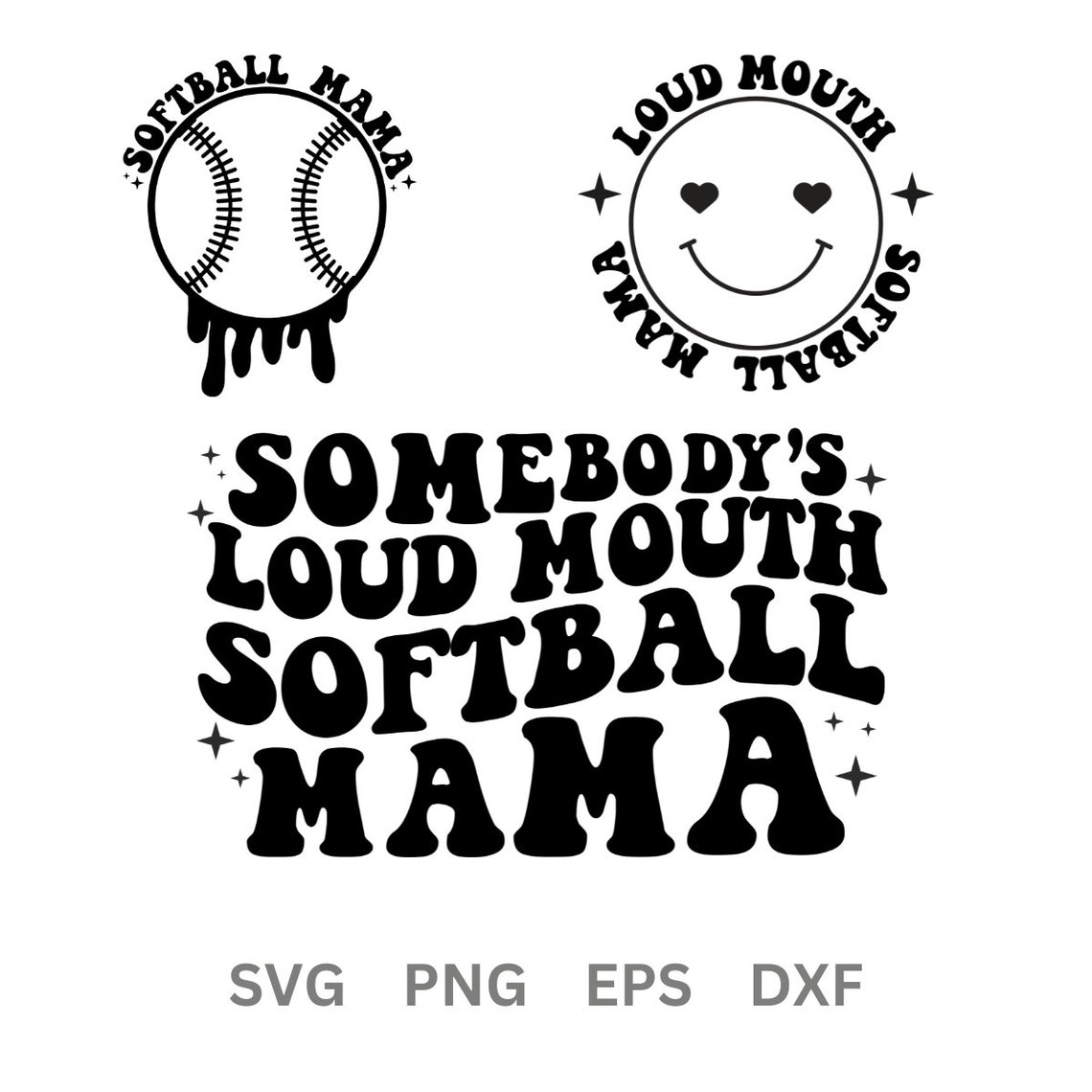 Somebodys Loud Mouth Softball Mama Svg Sport Mom T Etsy