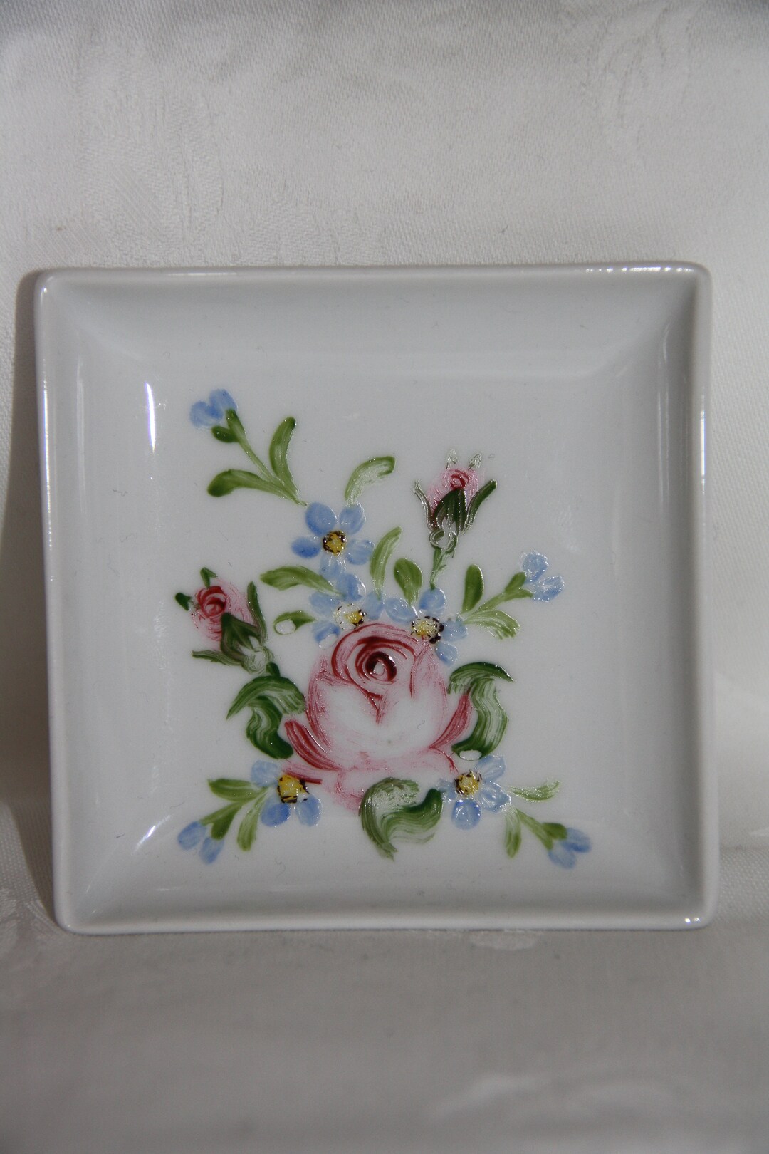 Hand Painted, Small Rectangular Dish, Pillivuyt, Porcelain, France With ...