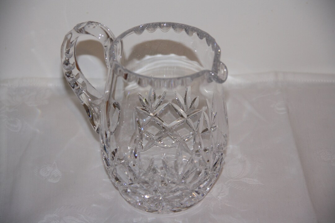 A Barrel Shaped Crystal Jug With Hand Cut Decoration - Etsy