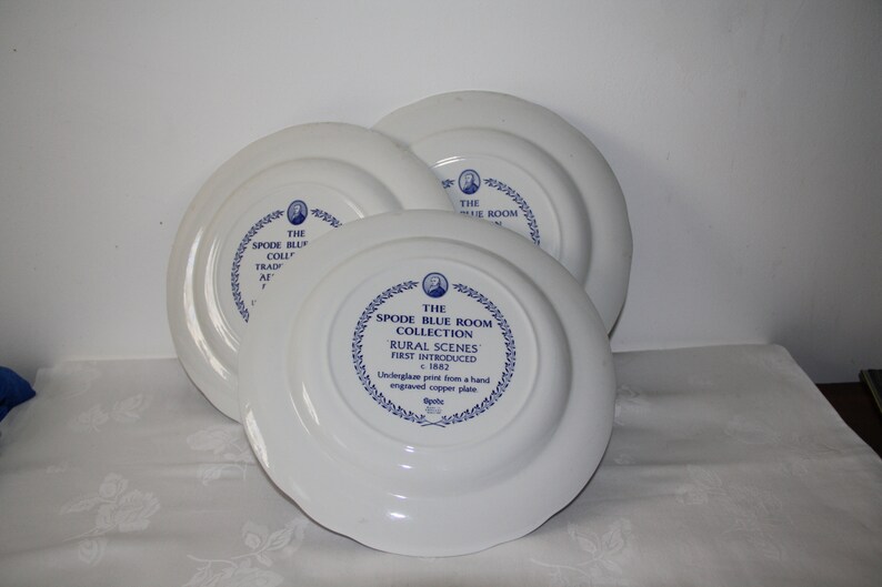 Three Spode Plates From the Spode Blue Room Collection: Aesop's Fables ...