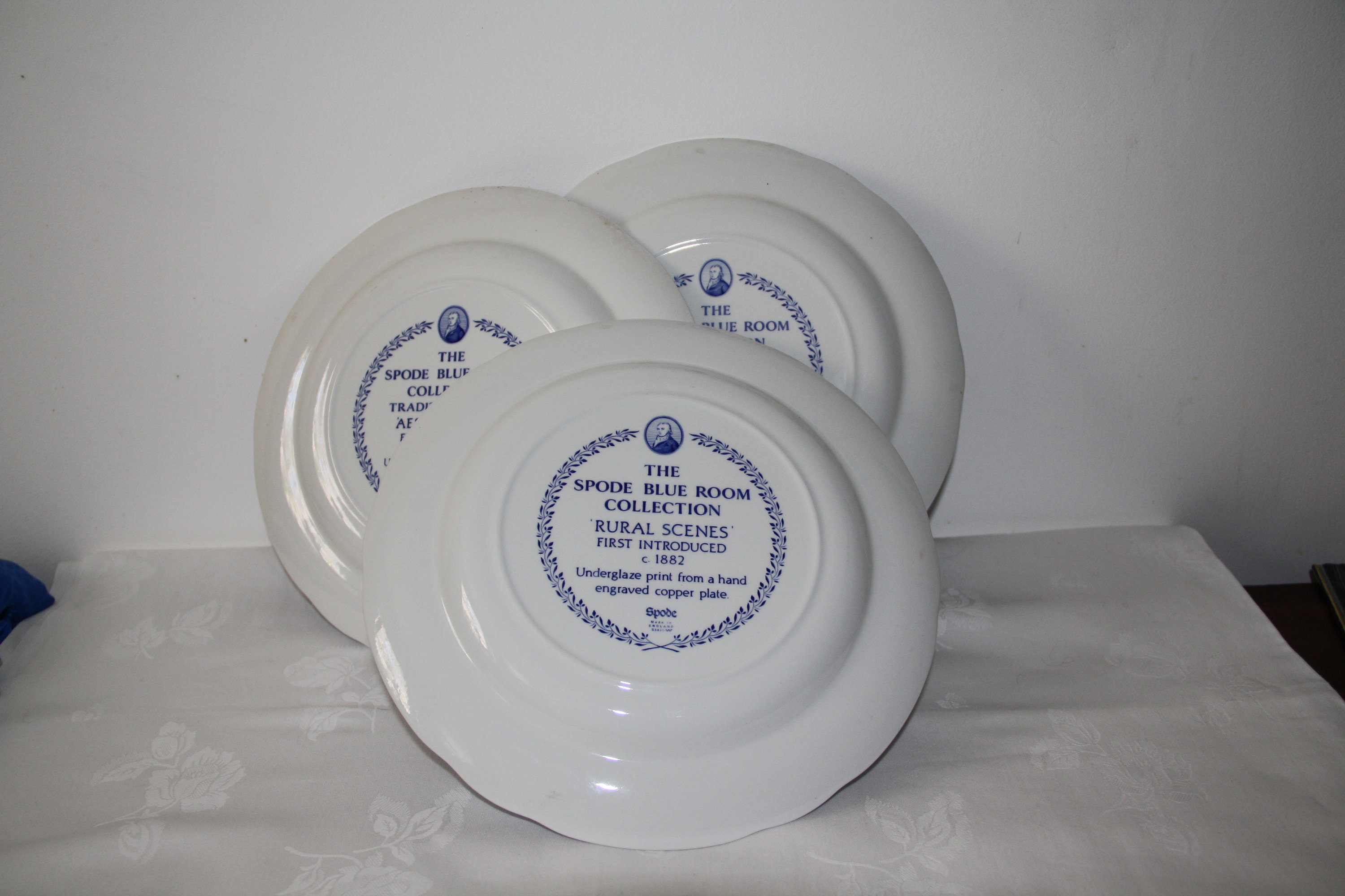 Three Spode Plates From the Spode Blue Room Collection: Aesop's Fables ...