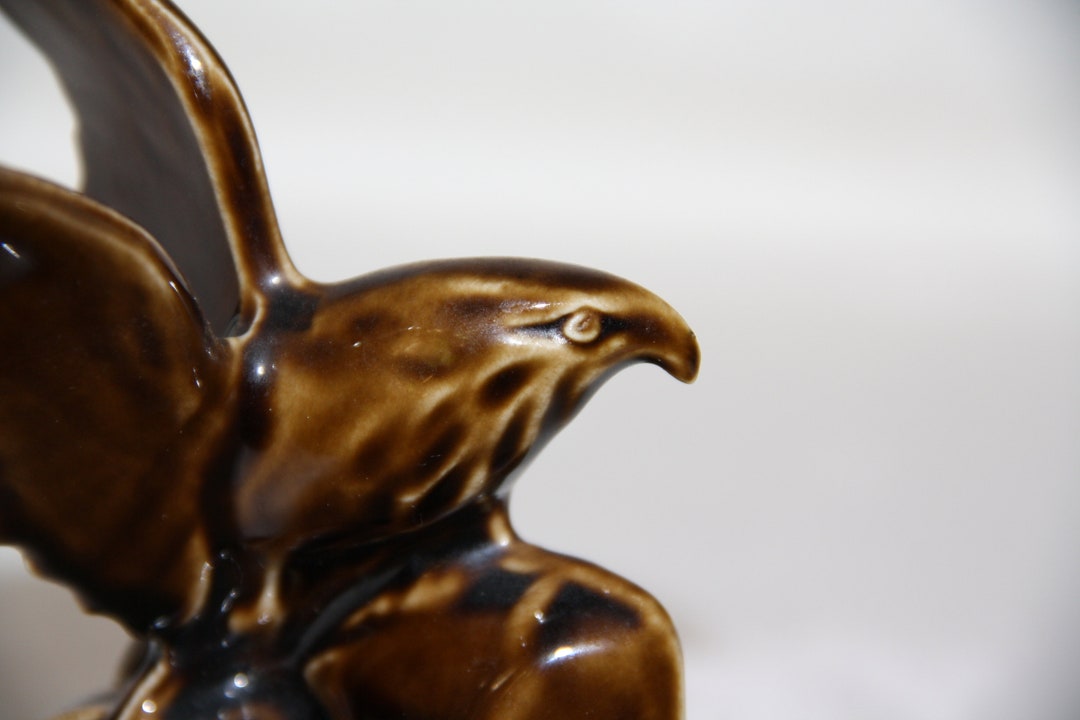 Montrose Pottery Eagle Sculpture, a Brown Bird Figurine From Scotland ...
