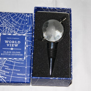 World View Glass Globe Spinning Bottle Stopper by Two's Company - Etsy