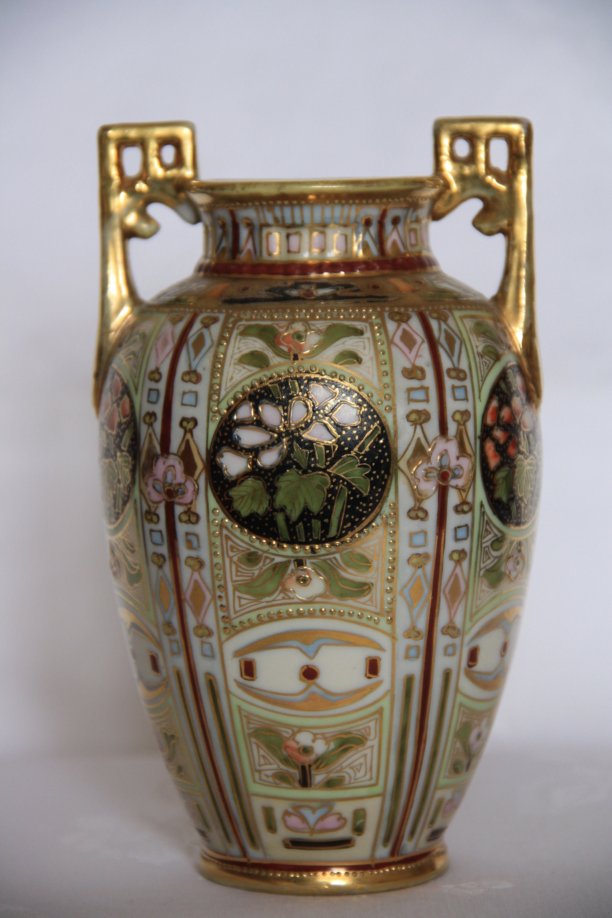 Noritake Hand Painted Hand Gilt Porcelain Vase From the Early - Etsy