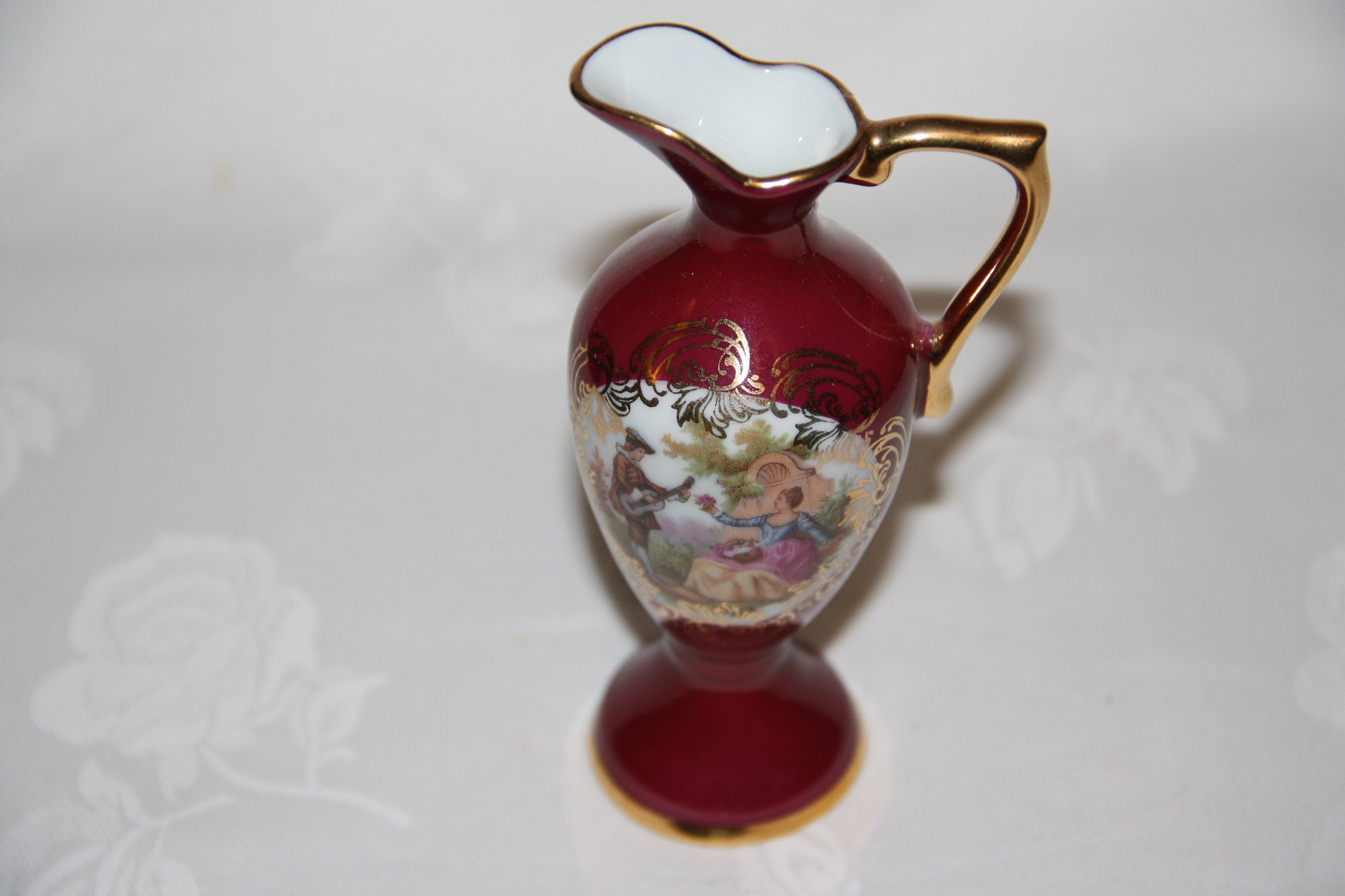 A Limoges Porcelain Vase With a Scene of a Party and Flowers - Etsy
