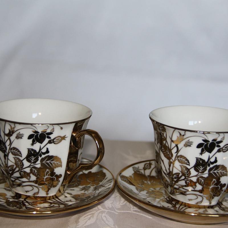 Gold Tea Cup Set - Etsy