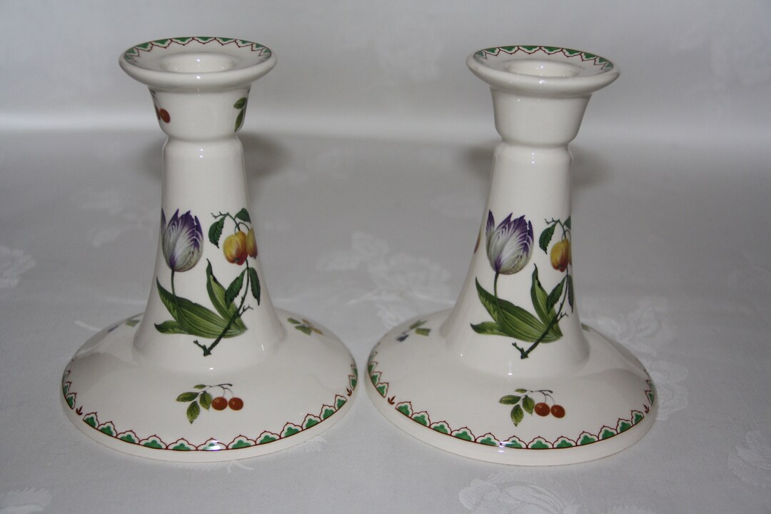 Pair of Spode Victoria Candle Stick Holders - Etsy