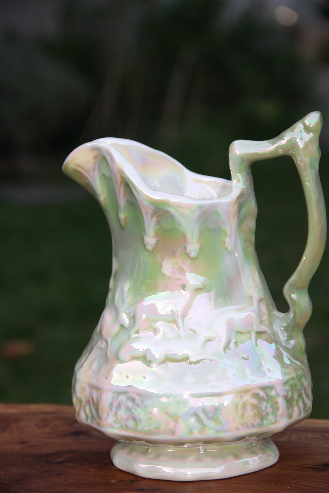 Flora and Fauna Lustre Jug, With Stag and Deer Pattern - Etsy UK