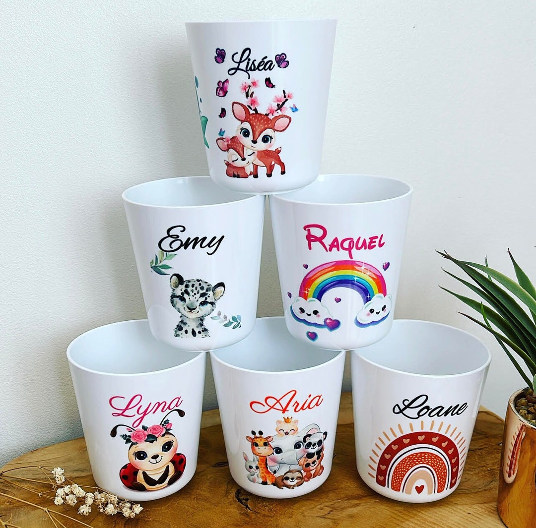 Verre enfant personnalisé, gobelet enfant incassable - Etsy France