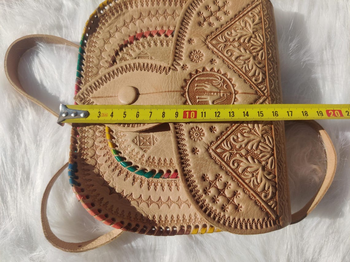 Handcrafted Moroccan Leather Bag – Genuine Leather, Adjustable Strap ...